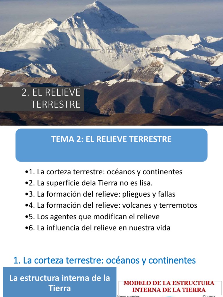 2016-17 Tema 2. El Relieve Terrestre | PDF | Temblores | Volcán
