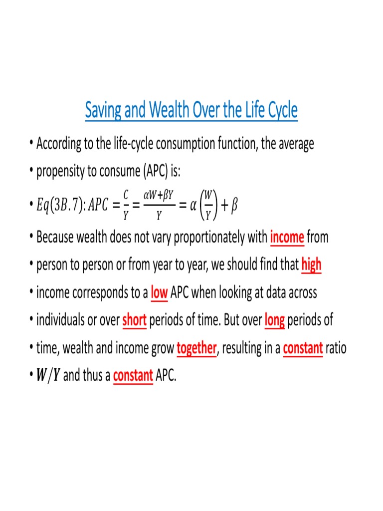 Saving and Wealth Over The Life Cycle: Income High Low Short Long ...