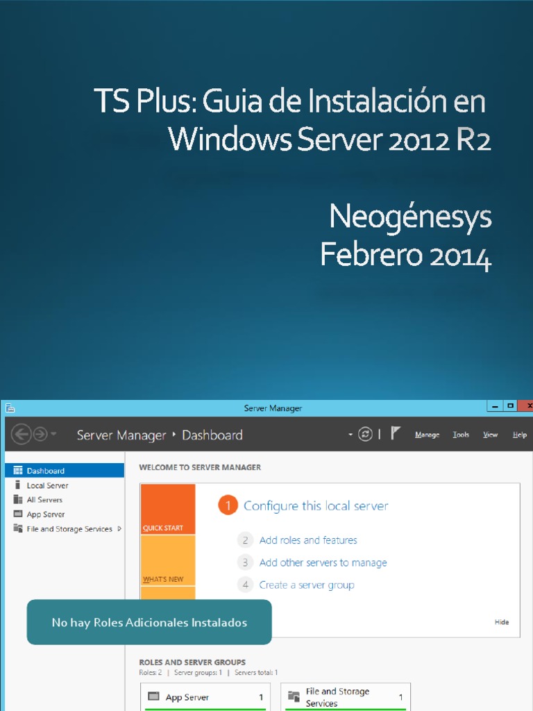 TSPlus - Guia de Instalacion Windows Server 2012 R2 | PDF | Informática