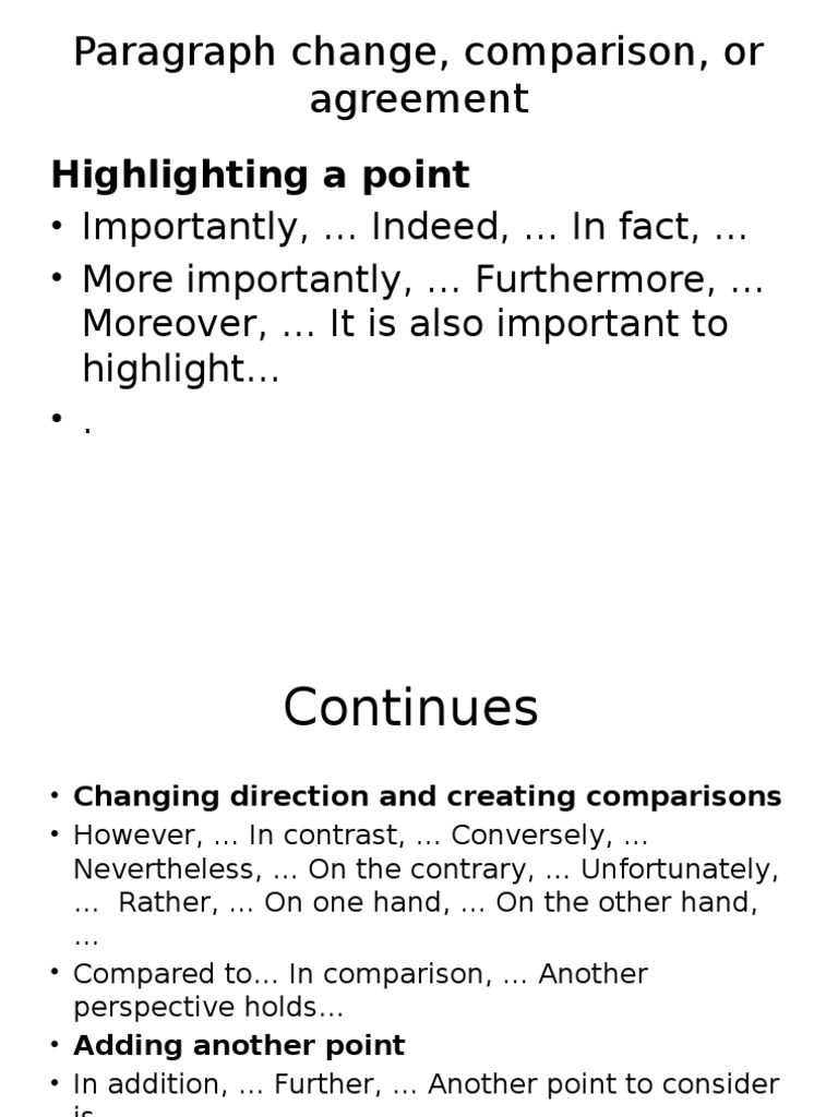 Paragraph Change, Comparison, or Agreement | PDF | Career & Growth ...