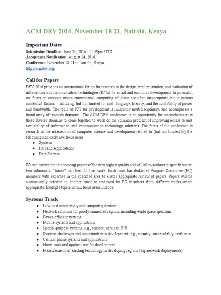 Call For Papers 2016 | PDF | Computer Science | Human–Computer Interaction