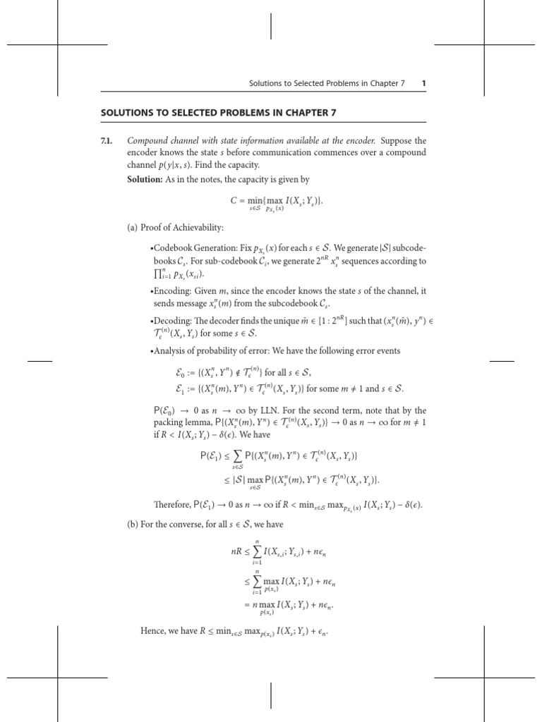 Solutions To Selected Problems in Chapter 7: S S C C | PDF | Statistical Theory | Mathematical ...