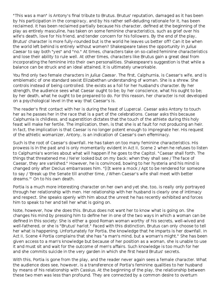 A Man's World: An Analysis of the Limited but Significant Roles of ...