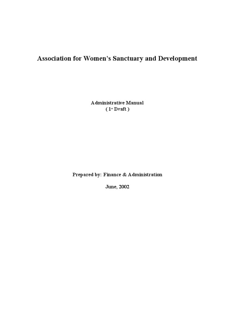 Association For Women's Sanctuary and Development: Administrative ...