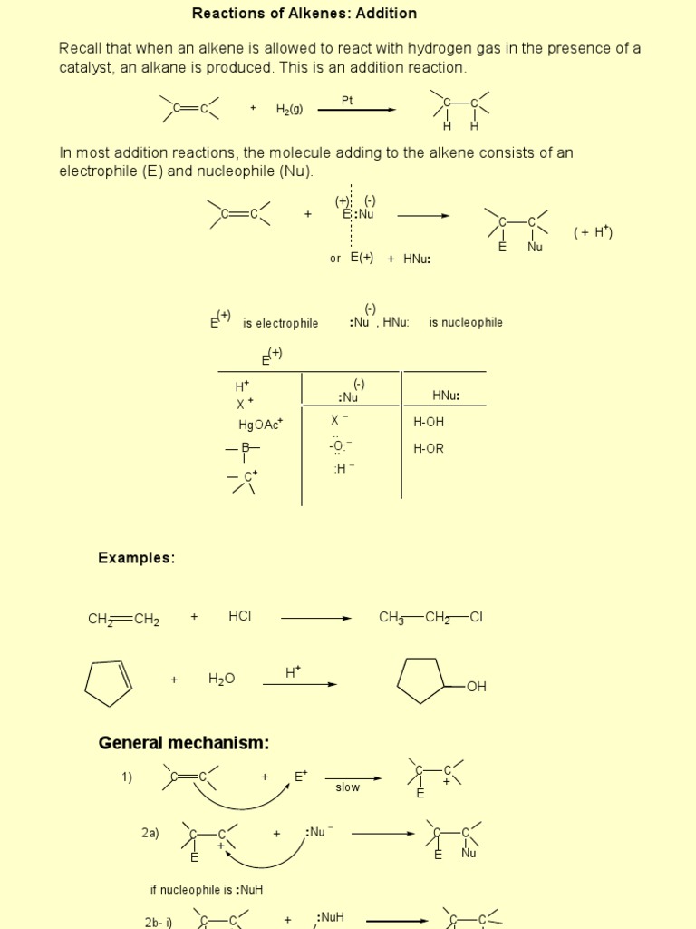 Alkene Reactions, Part 1 | PDF | Alkene | Organic Chemistry