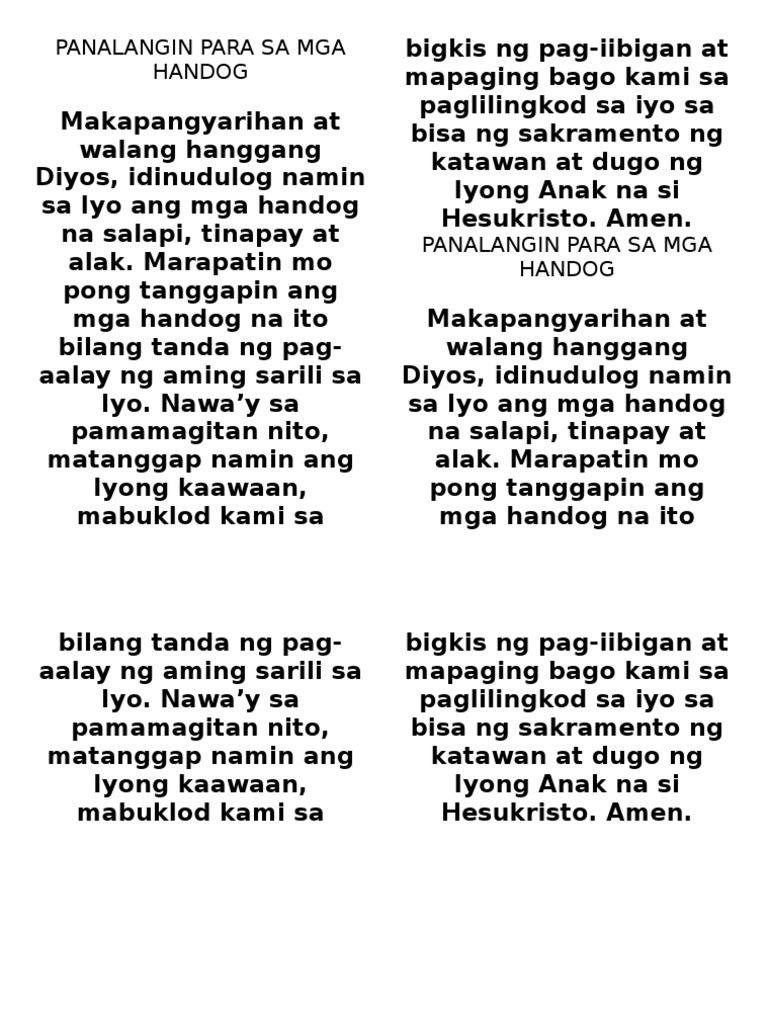 Panalangin para Sa Mga Handog | PDF