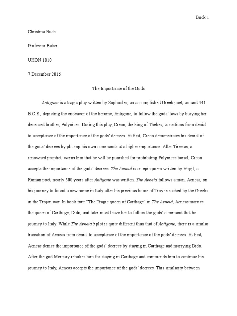 Christina Buck Assignment3 | PDF | Aeneid | Aeneas