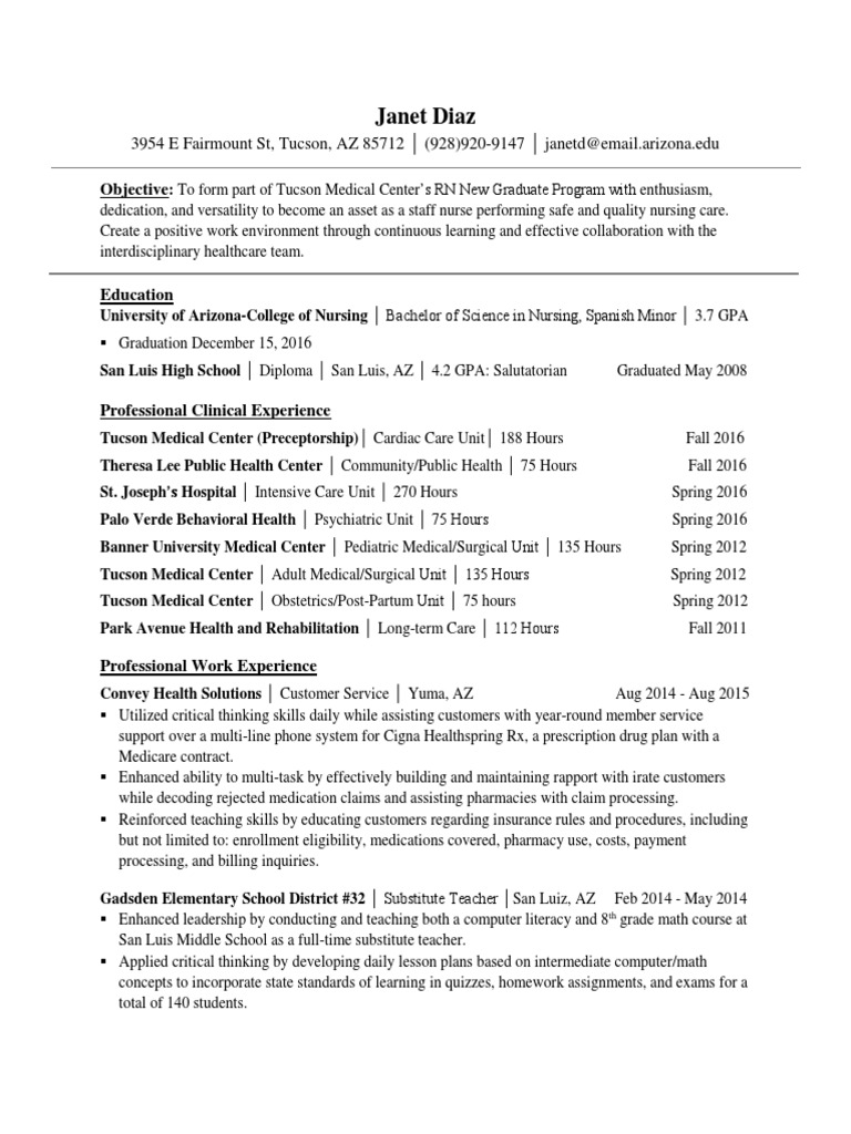 Janet BSN Resume | PDF | Hospital | Nursing