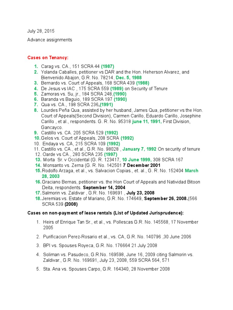 Agrarian Cases | PDF | Public Law | Philippines