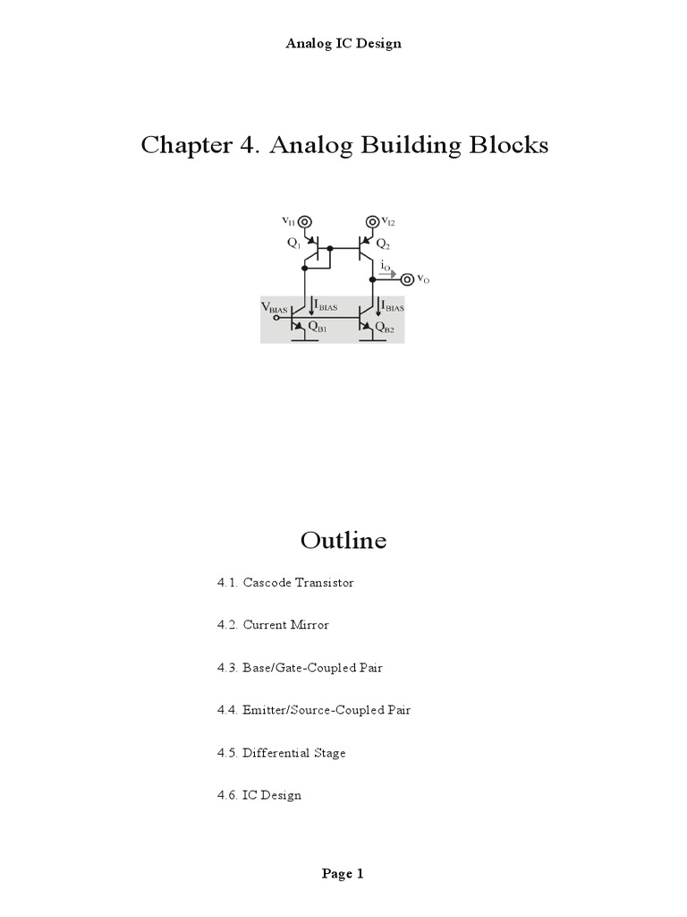 Chapter 4 Analog Building Blocks An Intuitive Approach Analog Ic Design An Intuitive Approach