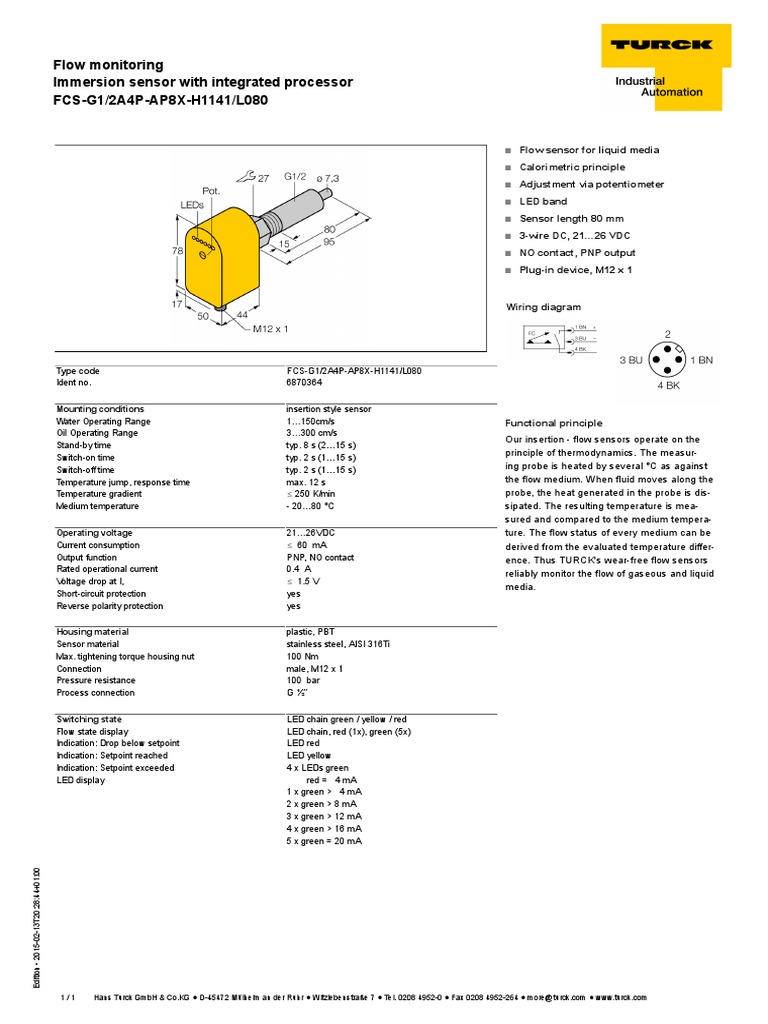 Turck Flow Switch | PDF
