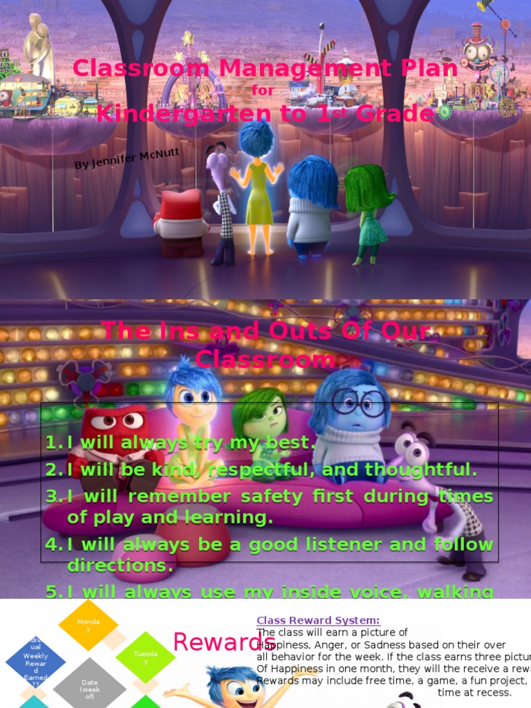 Classroom Management Plan Kindergarten To 1 Grade: by Jenni Fer MCN Utt ...