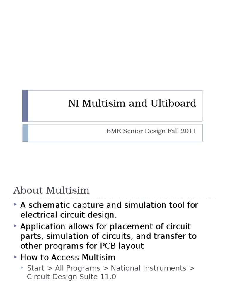 NI Multisim and Ultiboard Overview | PDF | Printed Circuit Board ...