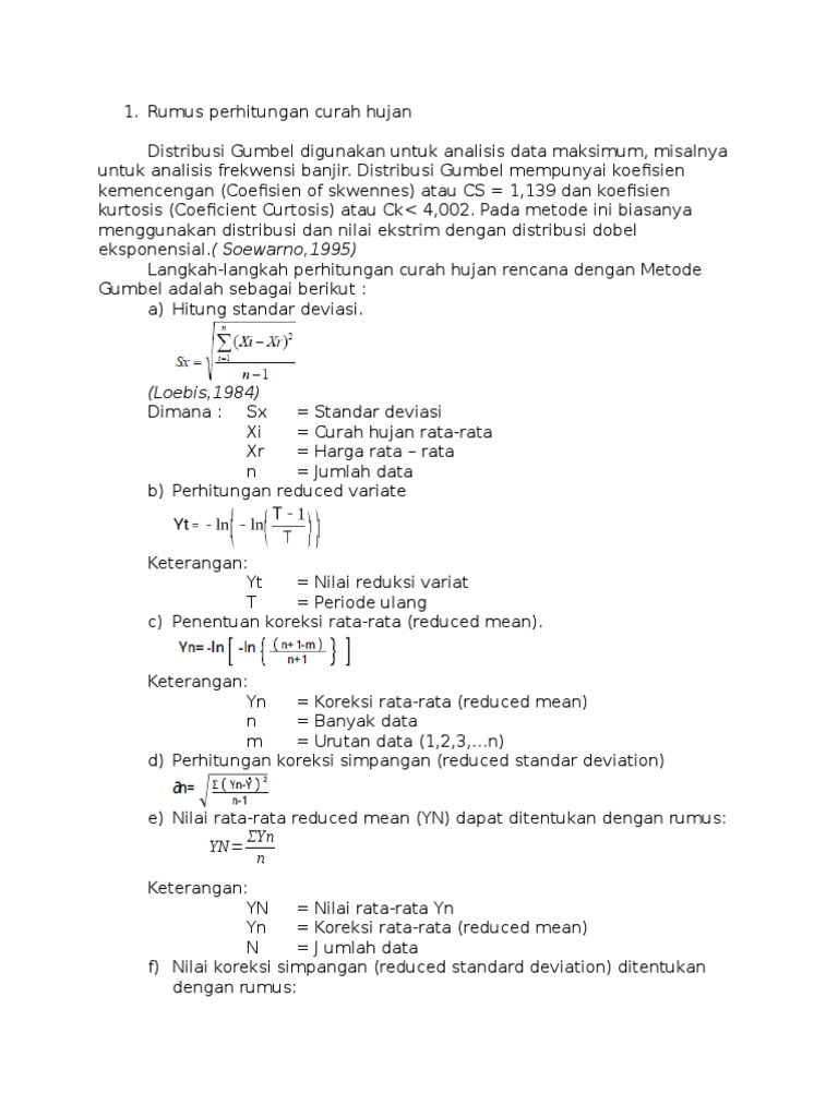 Rumus Perhitungan Curah Hujan | PDF