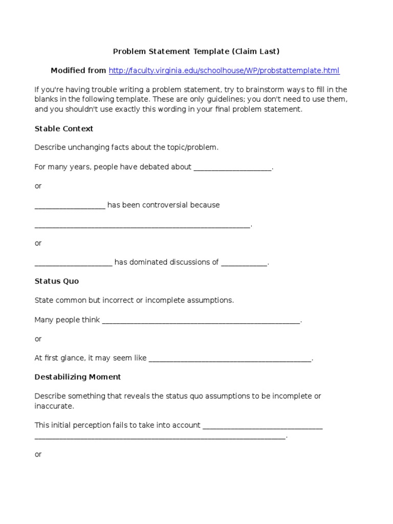 Problem Statement Writing Guide | PDF | Career & Growth | Computers