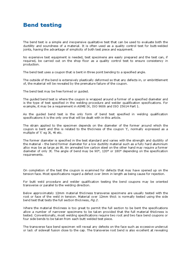 Bend Test | PDF | Welding | Construction