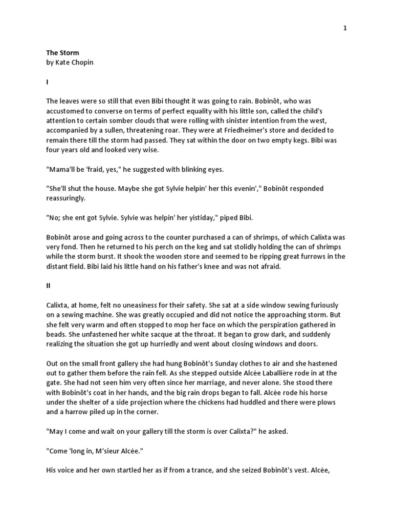 The Storm by Kate Chopin | PDF