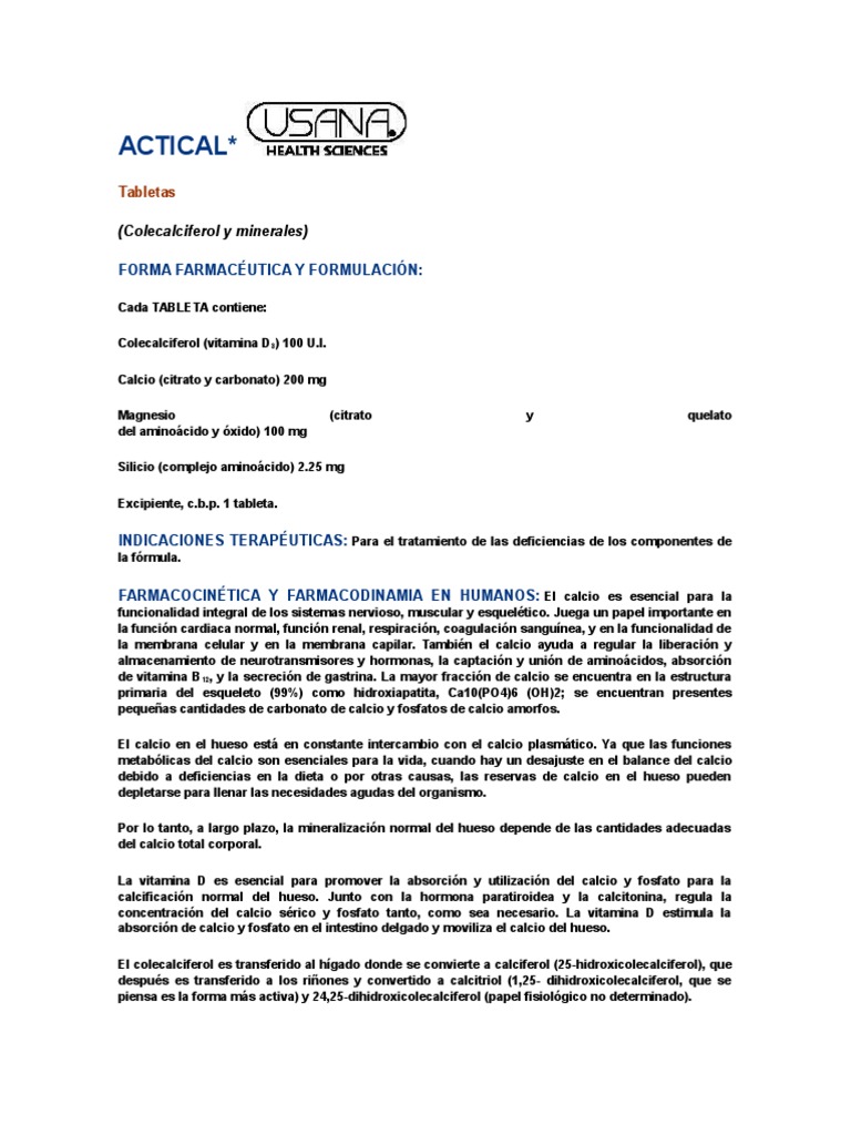 ACTICAL | PDF | Calcio | Vitamina D