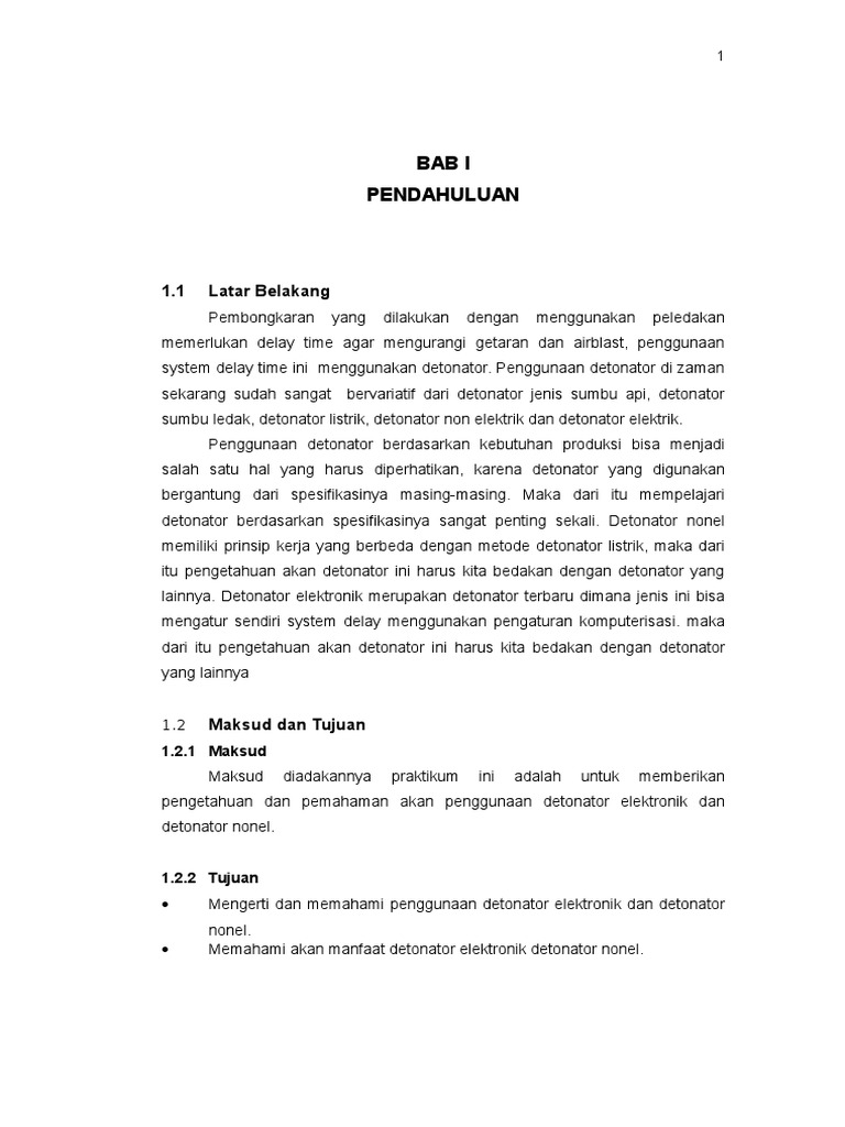MENGENAL DETONATOR ELEKTRONIK DAN NONEL | PDF