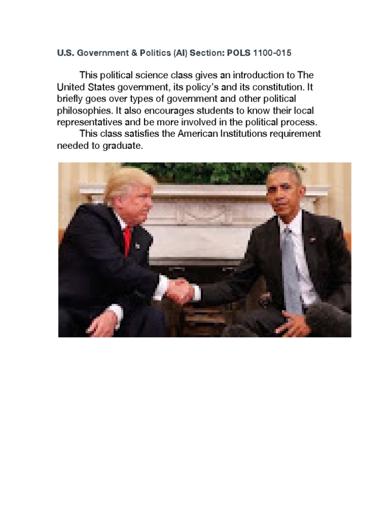 Introduction to U.S. Government Course | PDF | Politics
