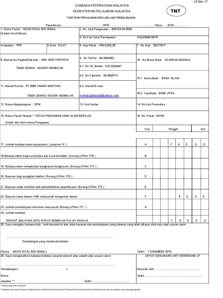 LP Am 17 (TNT) - Dis 2016 | PDF
