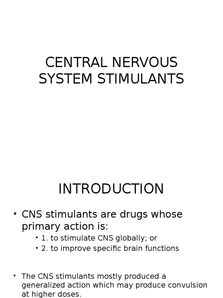 Central Nervous System Stimulants | PDF | Stimulant | Antidepressant