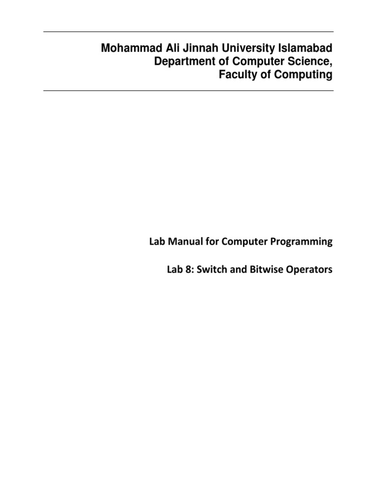 CSP Lab 8 | PDF | Bit | Boolean Data Type