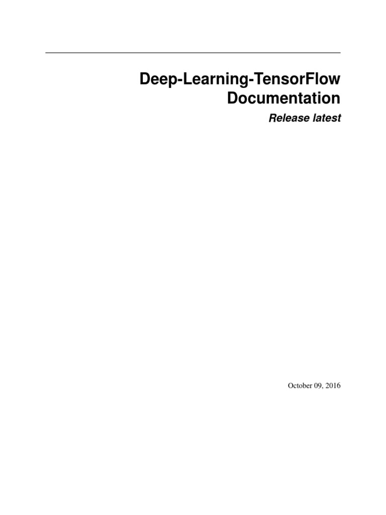 Deep Learning Tensorflow Pdf Deep Learning Cybernetics 