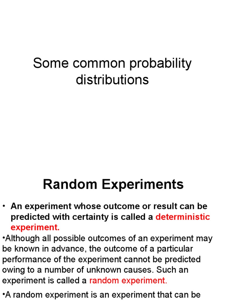 Some Common Probability Distributions | PDF | Probability Distribution ...