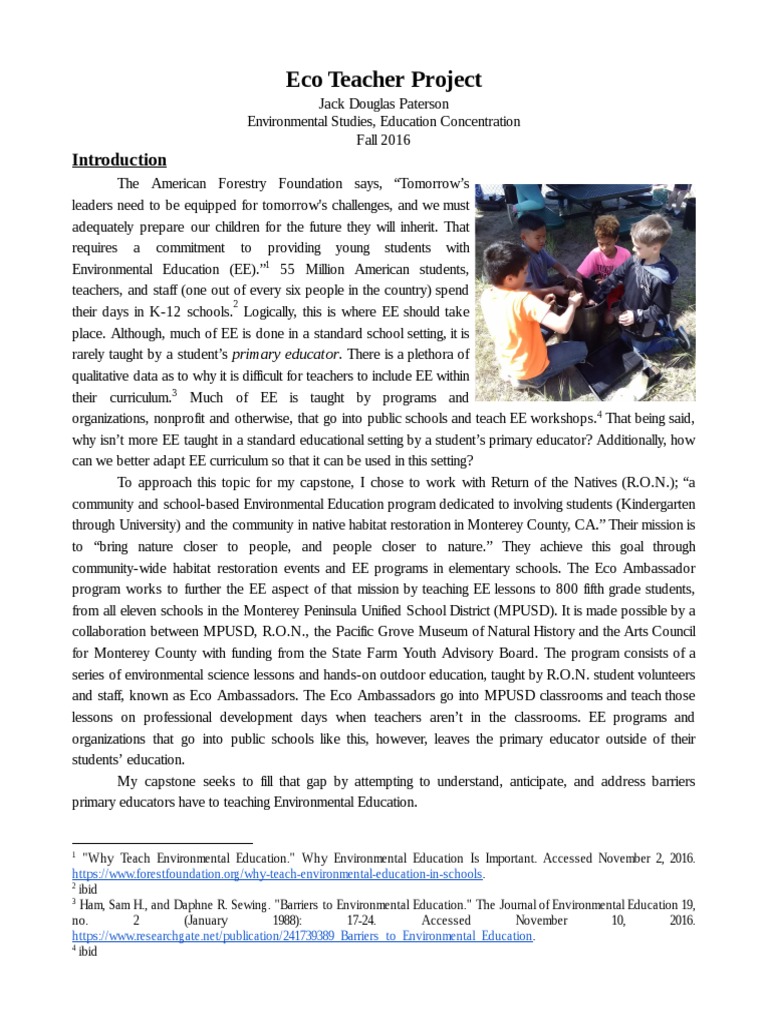 Enhancing Environmental Education in Schools | PDF | Curriculum | Teachers