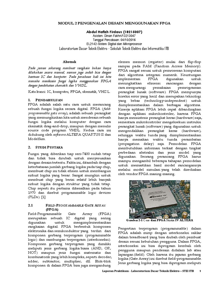 Pengenalan Desain Menggunakan Fpga | PDF