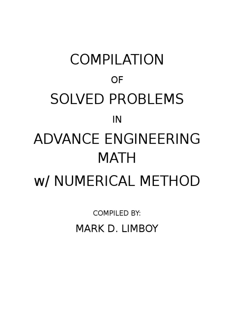 Compilation Solved Problems Advance Engineering Math W/ Numerical ...