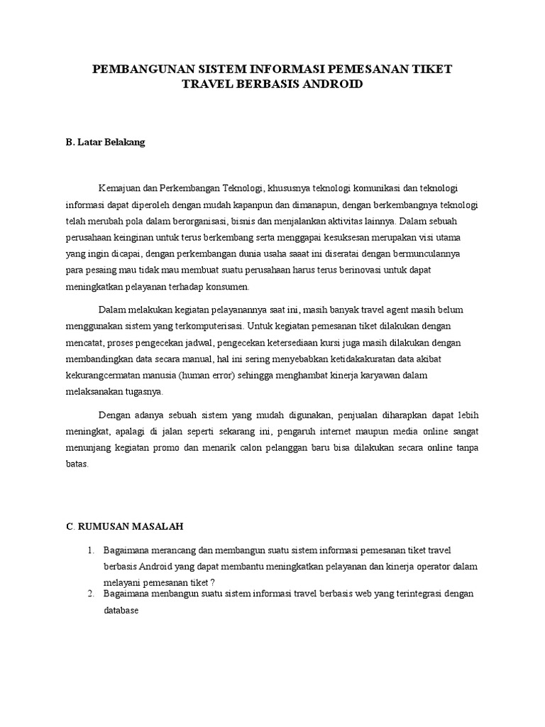 Pembangunan Sistem Informasi Travel Berbasis Web | PDF