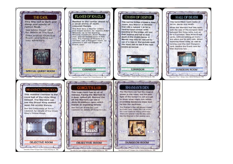 Dungeon Cards - Front PDF | PDF