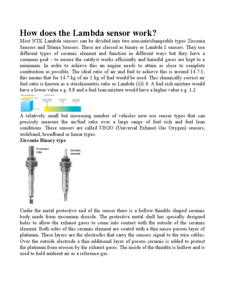 How Does The Lambda Sensor Work | PDF | Physical Sciences | Chemistry