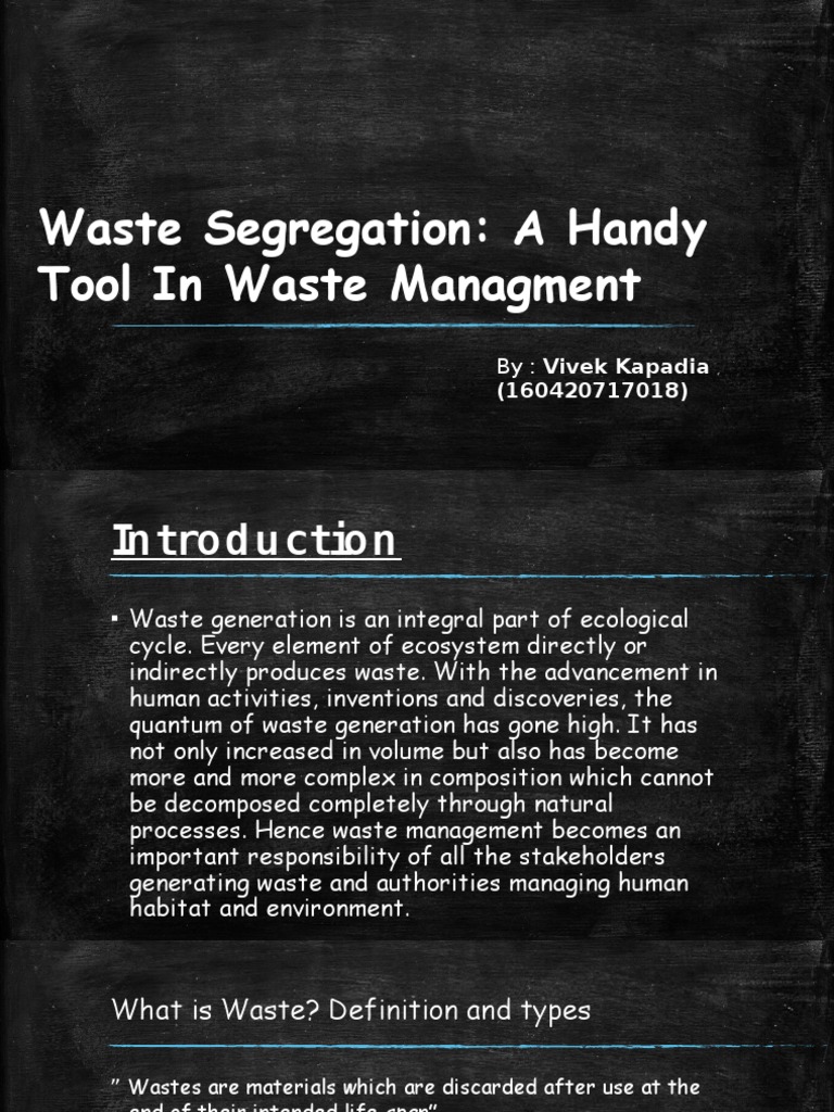 Waste Segregation Ppt | Waste Management | Municipal Solid Waste | Free ...