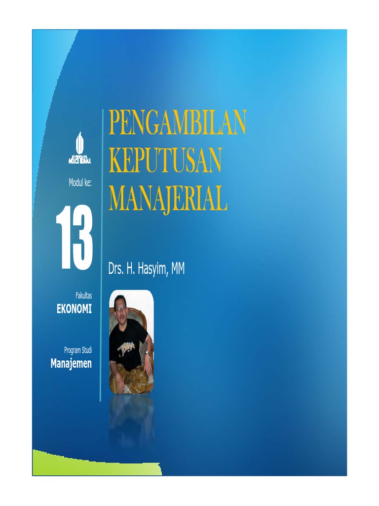 Pengambil Keputusan Manajerial (TM13) | PDF | Teknologi & Rekayasa