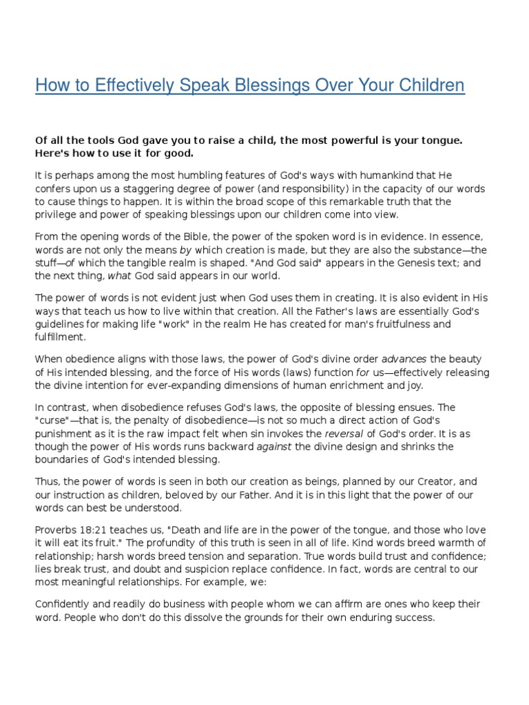 How to Effectively Speak Blessings Over Your Children