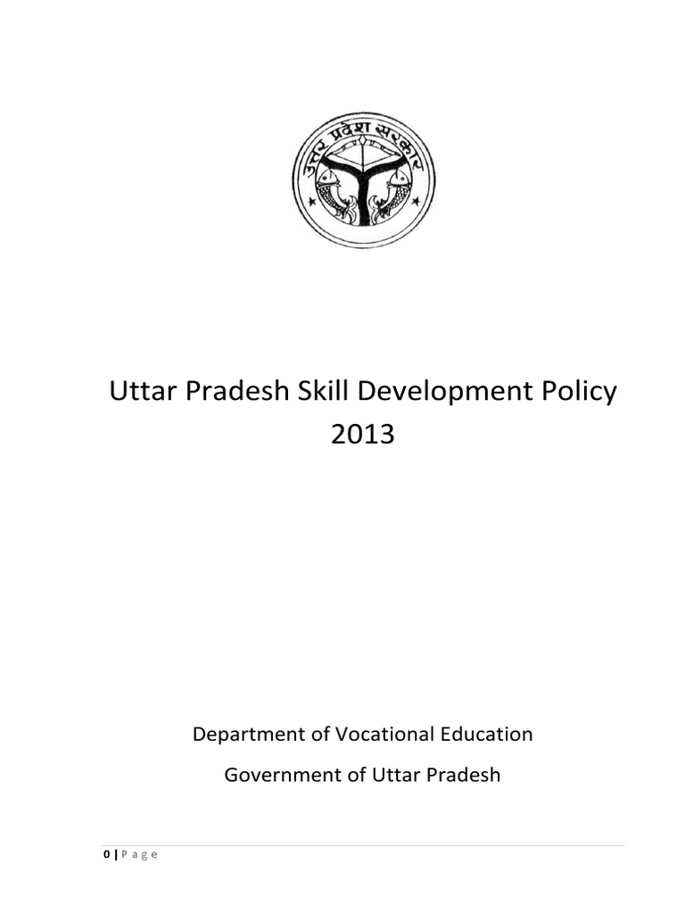 Uttar Pradesh Skill Development Policy | PDF | Vocational Education ...