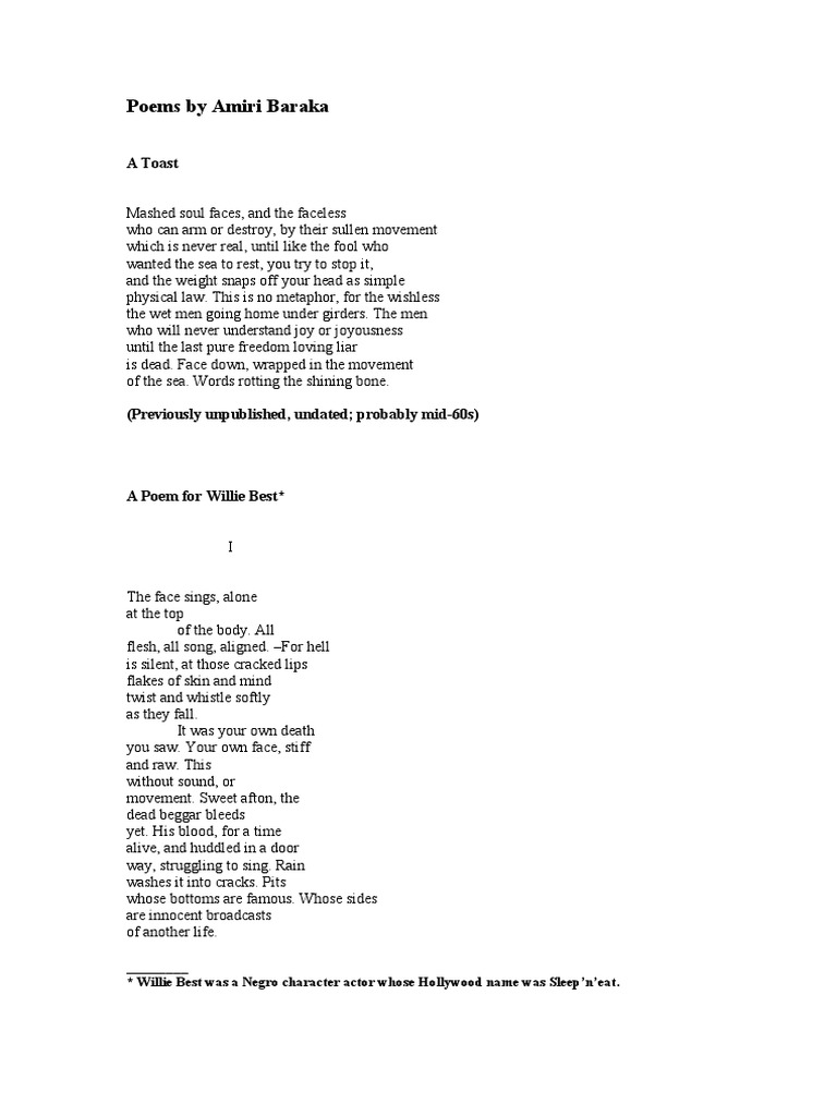 Amiri Baraka: Poems on Identity and Struggle | PDF | Art | Classics