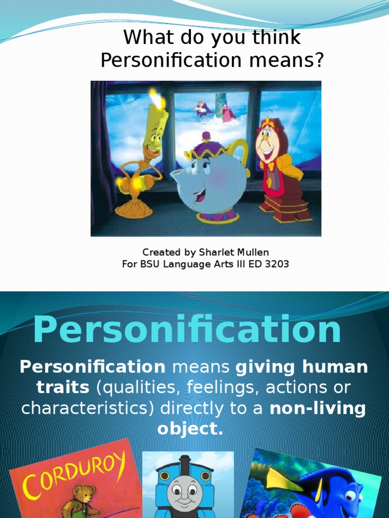 Personification Reading Lesson | PDF | Anthropomorphism | Writing