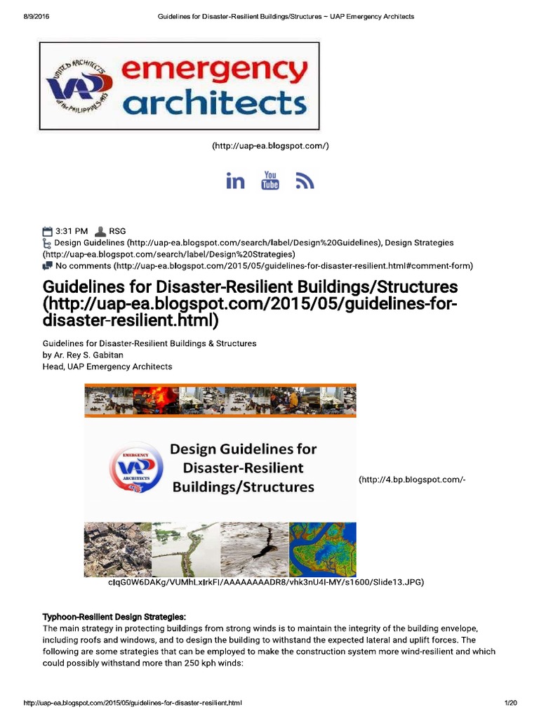 UAP Disaster Resilient Guidelines | PDF