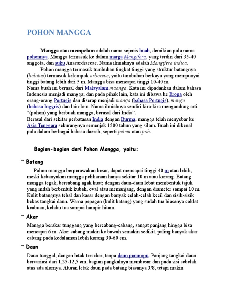 Mangga: Raja Buah Tropis | PDF