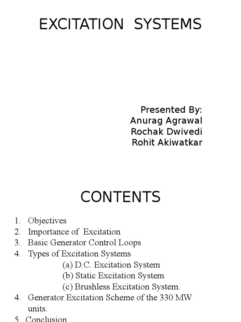 Types of Excitation System | PDF