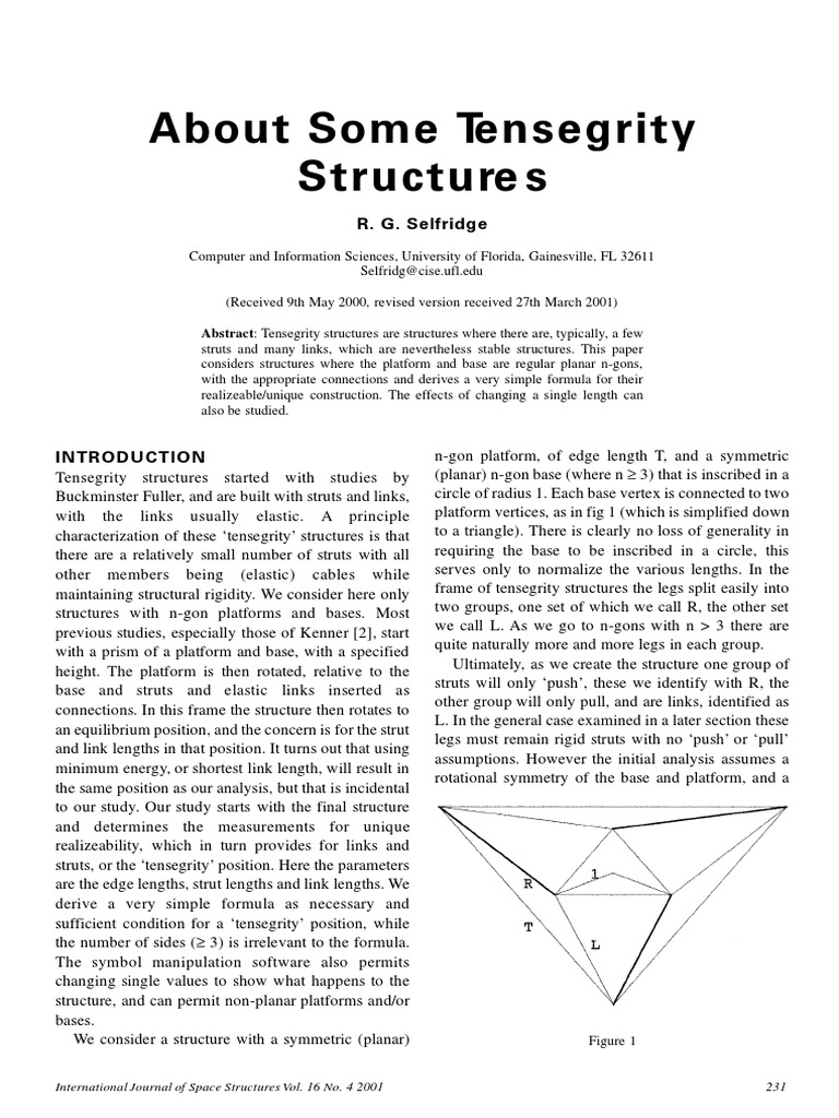 About Some Tensegrity Structures | PDF | Quadratic Equation | Geometry