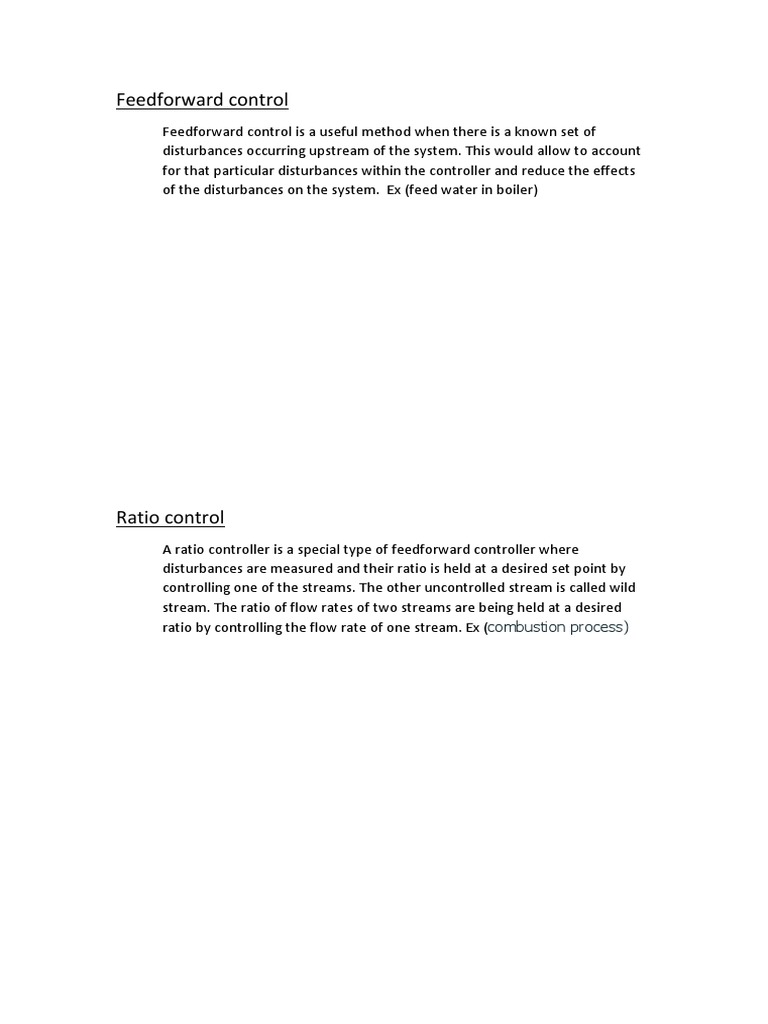 Feedforward and Ratio Control Explained | PDF