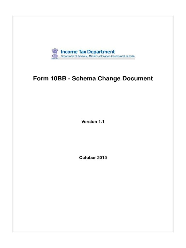 Form 10BB - Schema Change Document | PDF