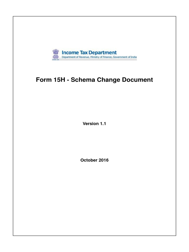 Form 15H - Schema Change Document | PDF