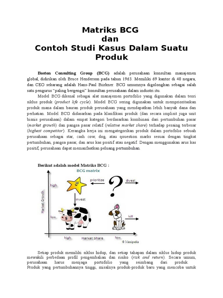 Matriks BCG Dan Contoh Studi Kasus Dalam Suatu Produk | PDF