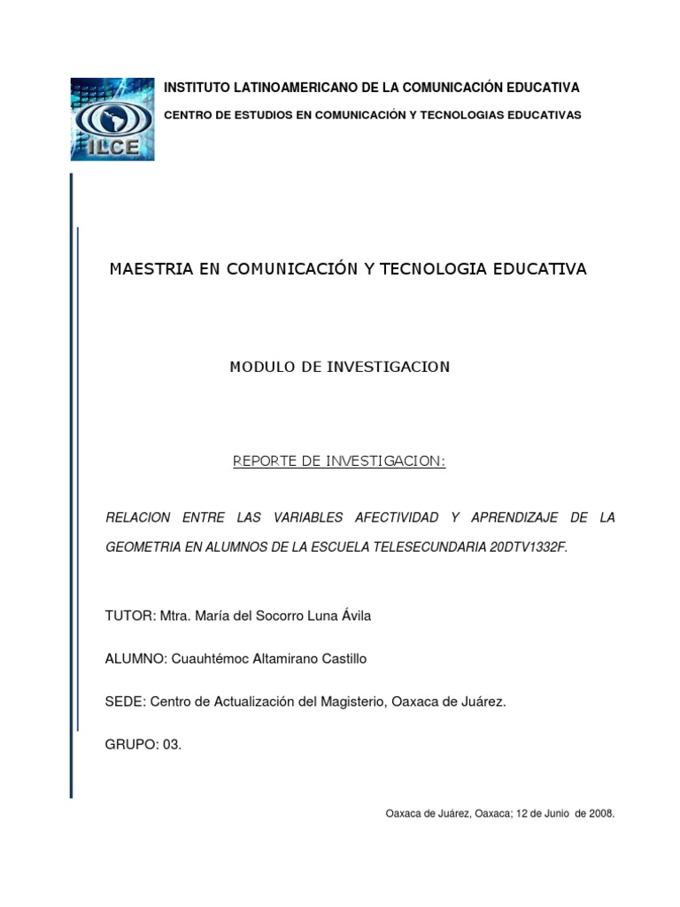 REPORTE DE INVESTIGACION
